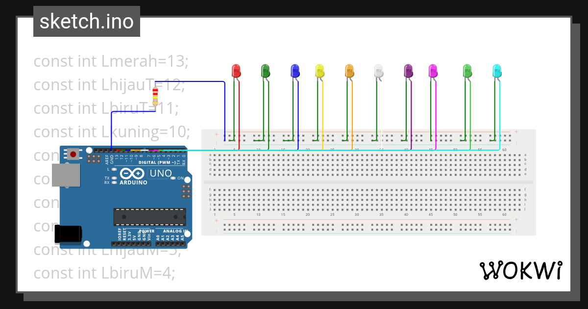 Latihan 3. Bunga Kartika Sari(17) - Wokwi ESP32, STM32, Arduino Simulator
