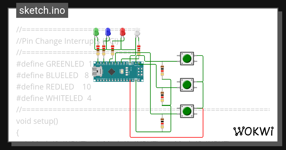 Pinchange Interrupt - Wokwi ESP32, STM32, Arduino Simulator
