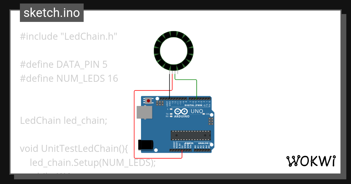Led_Chain - Wokwi ESP32, STM32, Arduino Simulator