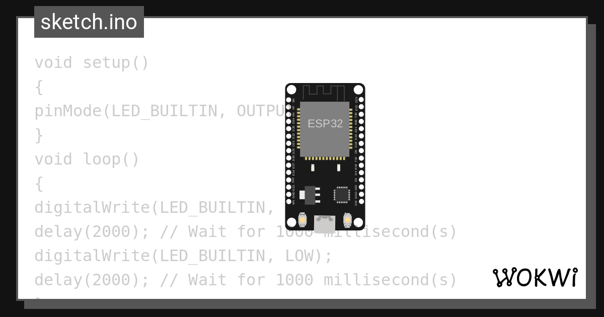 Esp1 Blink Led Wokwi Esp32 Stm32 Arduino Simulator