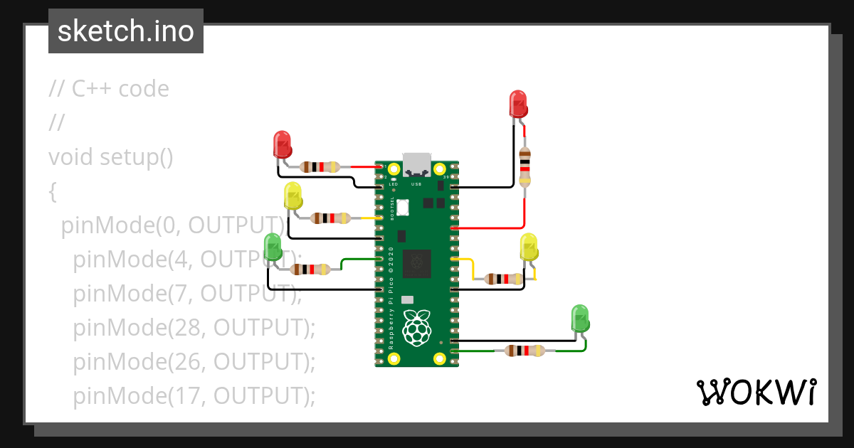 traffic.c - Wokwi ESP32, STM32, Arduino Simulator