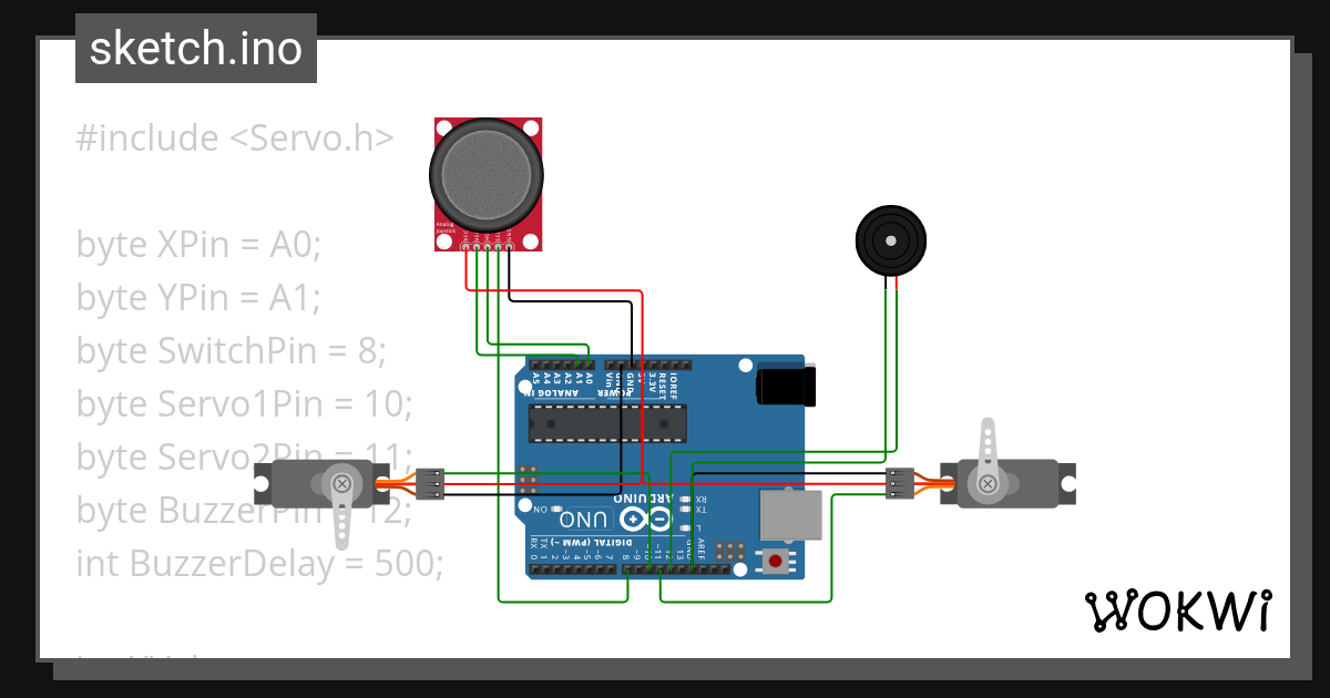 Joystick Servo - Wokwi ESP32, STM32, Arduino Simulator