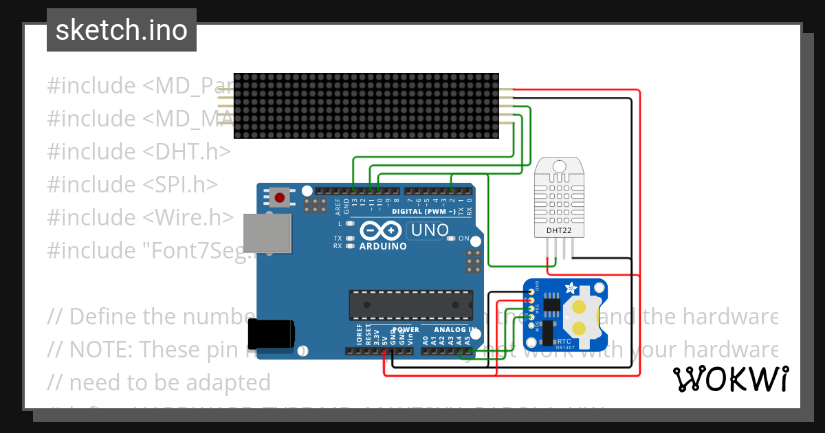 JAM DIGITAL DAN SENSOR SUHU - Wokwi ESP32, STM32, Arduino Simulator