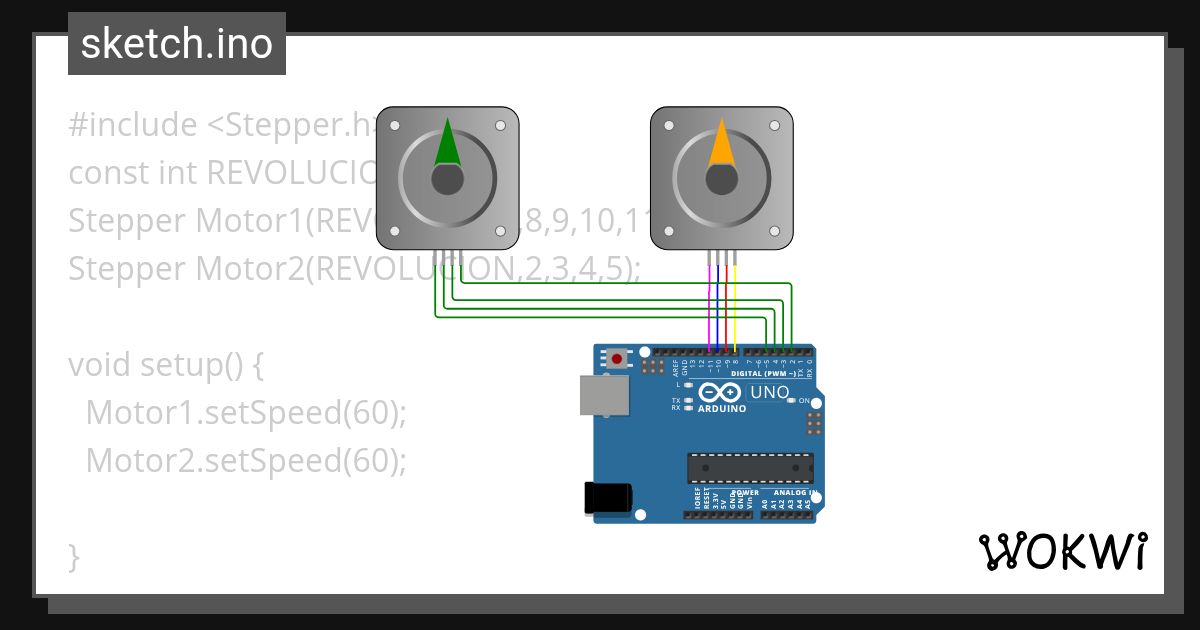 motor paso a paso 2 - Wokwi ESP32, STM32, Arduino Simulator