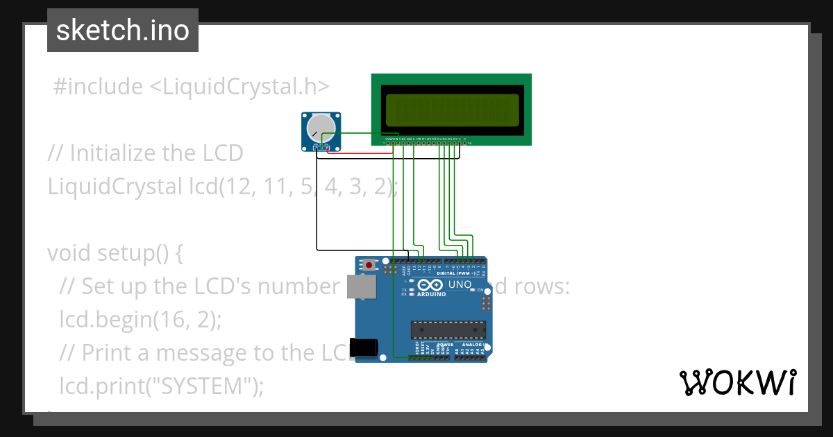 Simple Lcd With Arduino Uno Wokwi Esp32 Stm32 Arduino Simulator 5226
