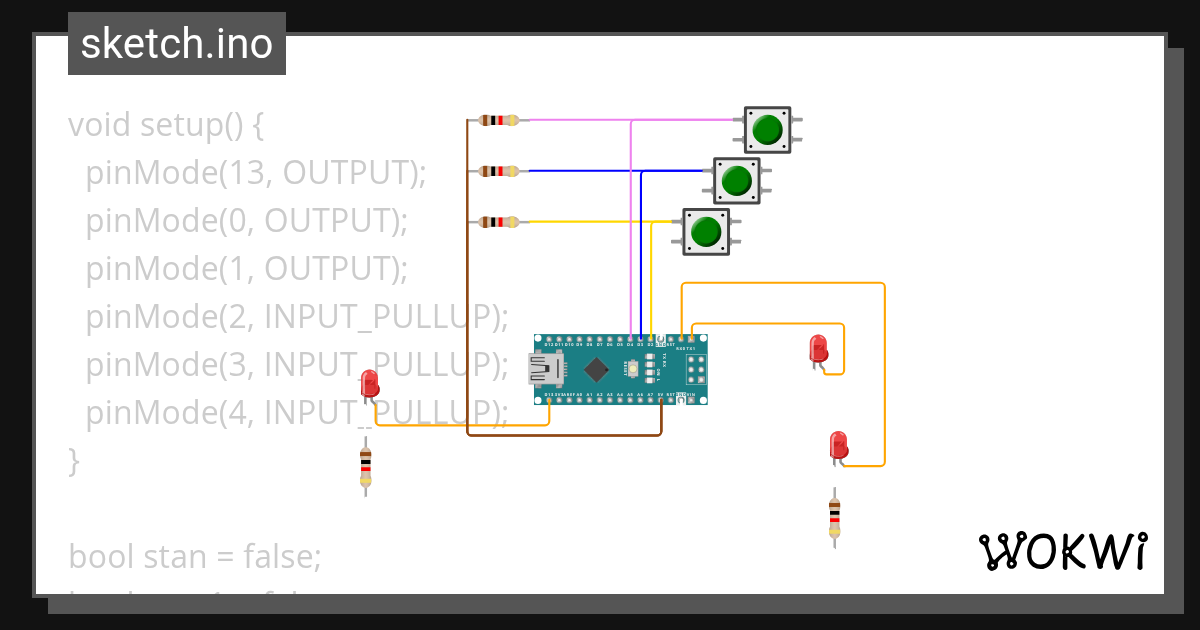 NANO LEDS - Wokwi ESP32, STM32, Arduino Simulator