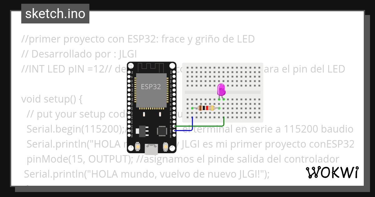 Jlgi Esp32 Testo Y Parpadeo Wokwi Esp32 Stm32 Arduino Simulator 