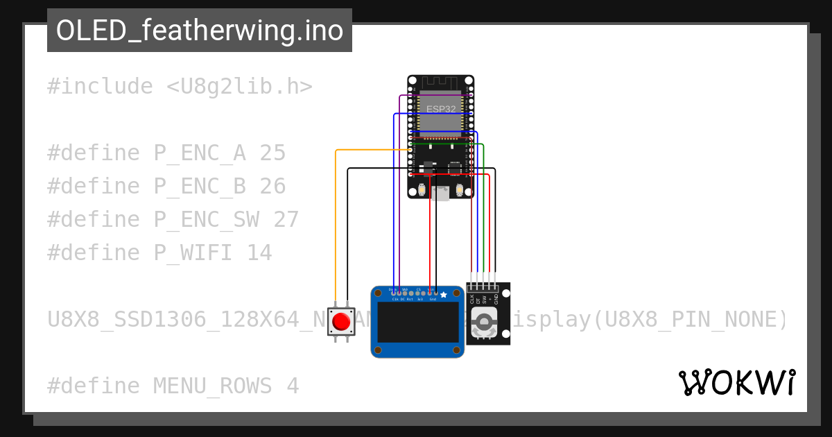 Oled Menu With Encoder Copy Wokwi Esp32 Stm32 Arduino Simulator