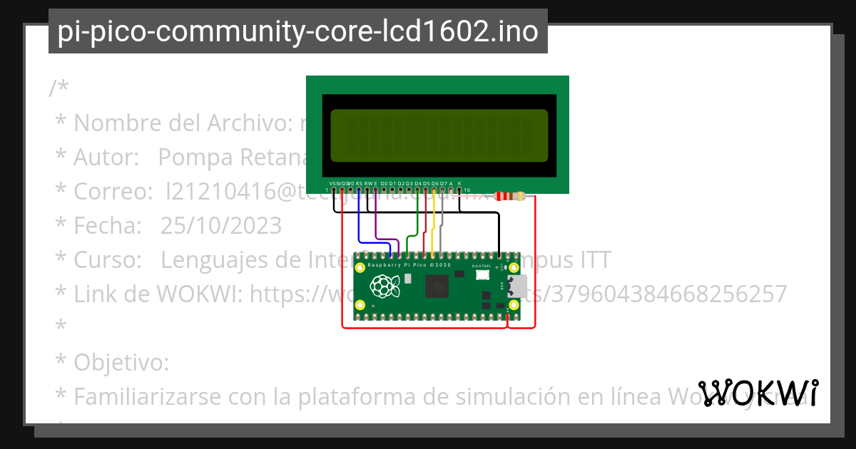 Hola mundo con pantalla - Wokwi ESP32, STM32, Arduino Simulator