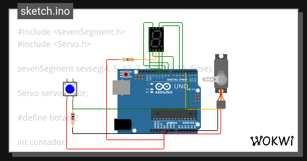 Servo com display - Wokwi ESP32, STM32, Arduino Simulator