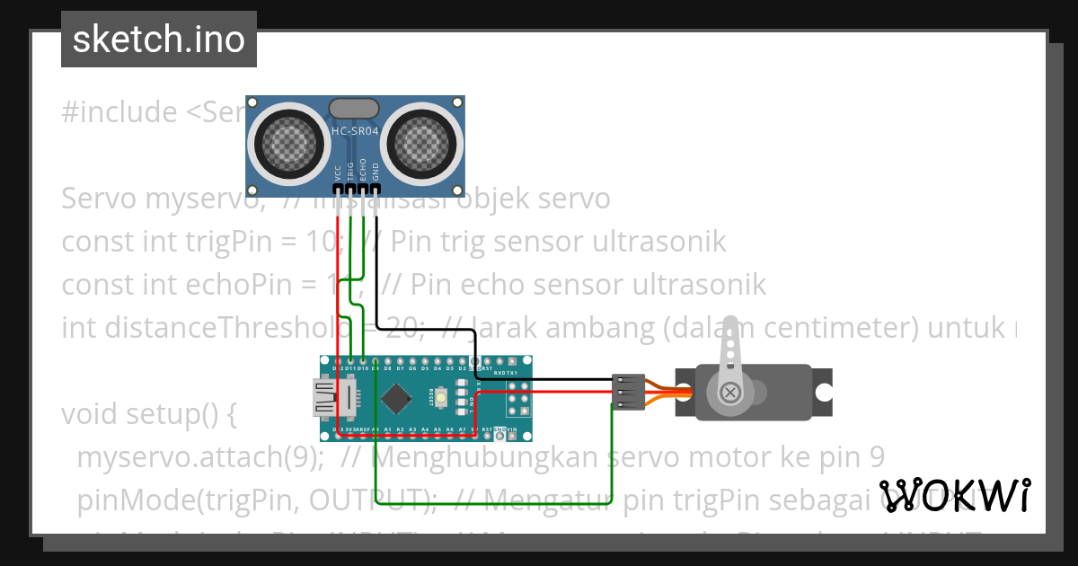 Servo Ultrasonik Wokwi Esp32 Stm32 Arduino Simulator