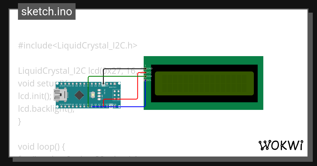 Lcd I2c 16×2 Wokwi Esp32 Stm32 Arduino Simulator 7893