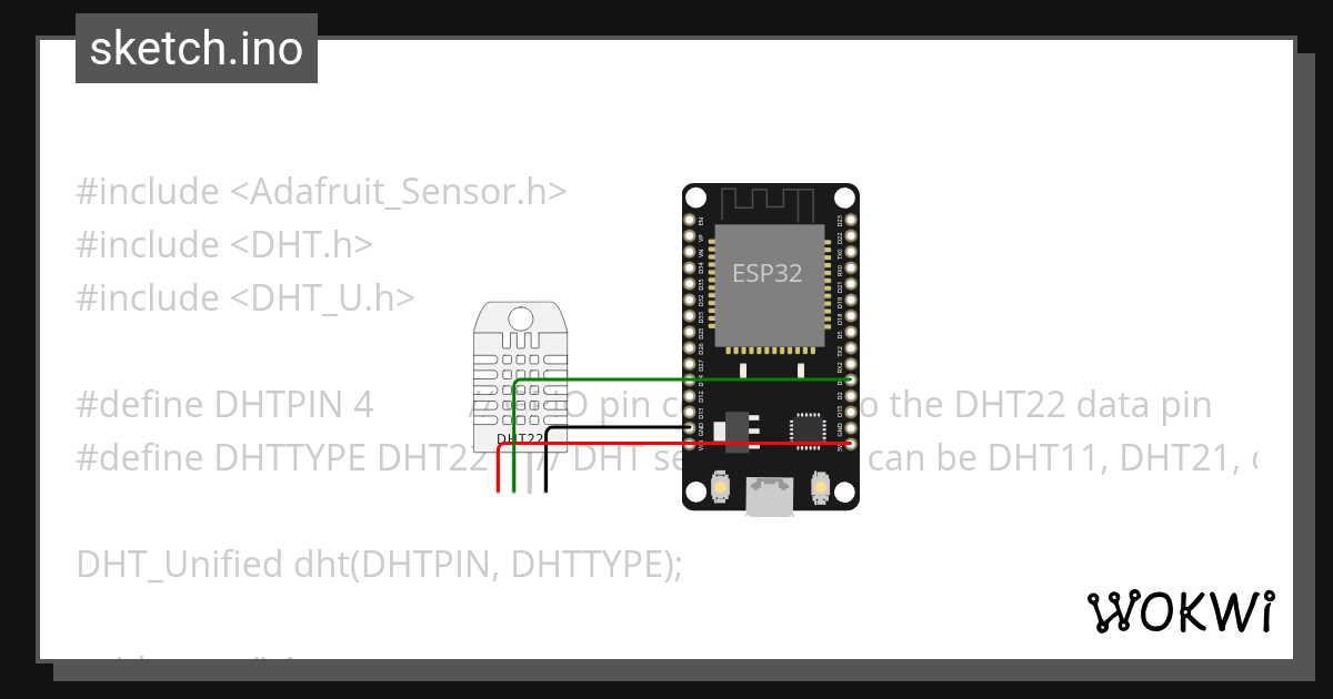 NV21050 ACTIVITY DHT11 - Wokwi ESP32, STM32, Arduino Simulator