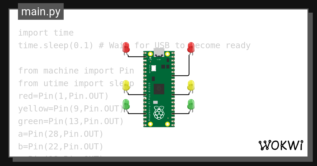 Traffic Lights By Python Wokwi Esp32 Stm32 Arduino Simulator