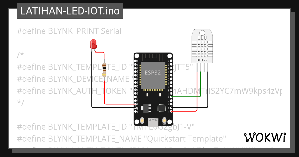Led + dht11 - Wokwi ESP32, STM32, Arduino Simulator