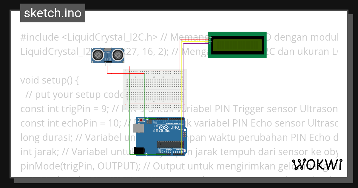 Sensor Usonic - Wokwi ESP32, STM32, Arduino Simulator