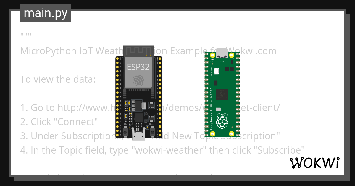 esp32 and pipico - Wokwi ESP32, STM32, Arduino Simulator