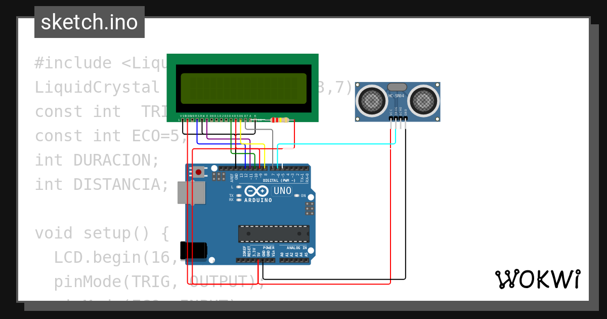 Lcd Ultrasonico Wokwi Esp32 Stm32 Arduino Simulator 2393