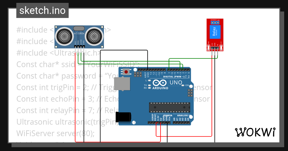 smart water fountain - Wokwi ESP32, STM32, Arduino Simulator