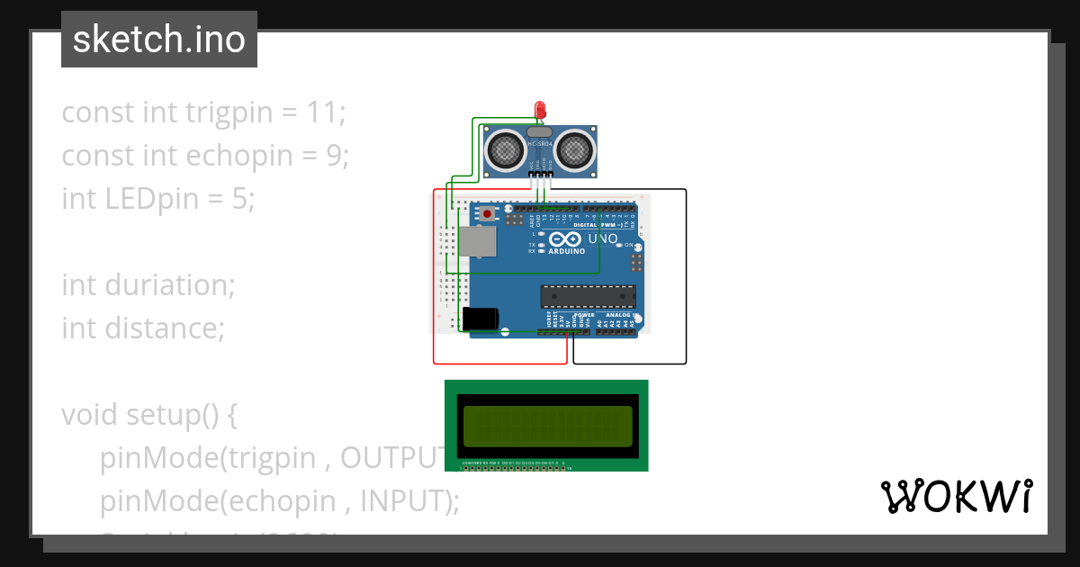 Ultra sonic.ino - Wokwi ESP32, STM32, Arduino Simulator