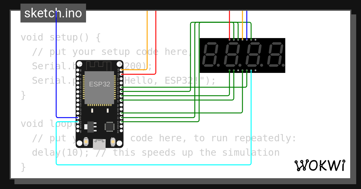 四位数码管(love) Wokwi Esp32 Stm32 Arduino Simulator