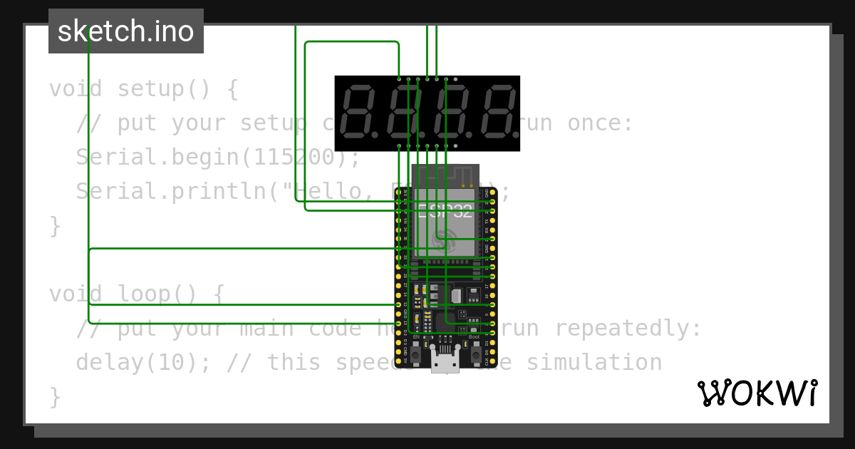 四位数码管 Wokwi Esp32 Stm32 Arduino Simulator