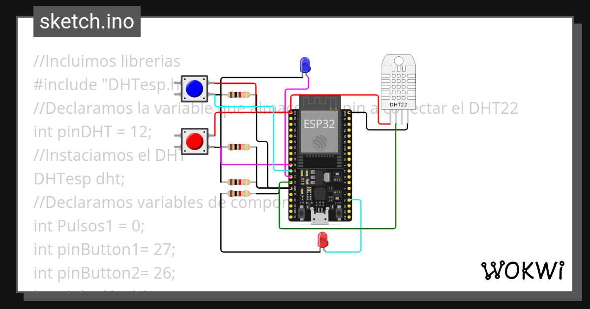 DHT22 - Wokwi ESP32, STM32, Arduino Simulator