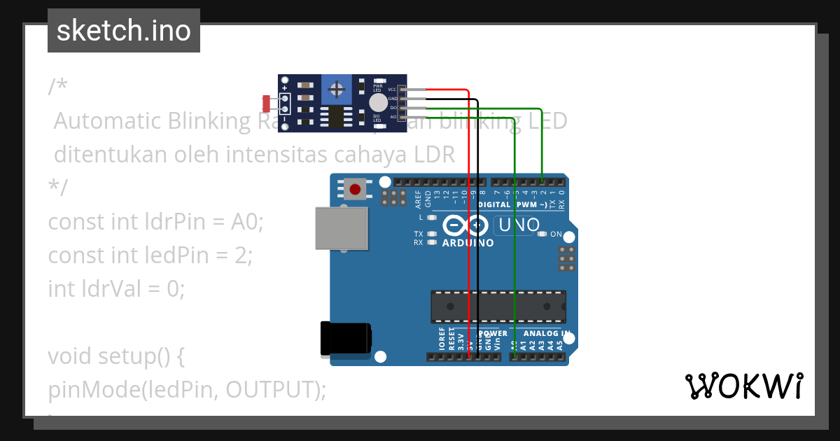 LDR - Wokwi ESP32, STM32, Arduino Simulator