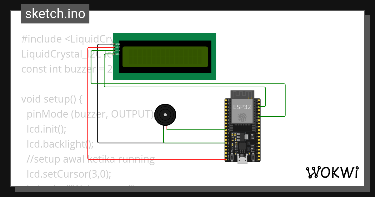 Conbination lcd buzzer - Wokwi ESP32, STM32, Arduino Simulator Conbination lcd buzzer - Wokwi ESP32, STM32, Arduino Simulator