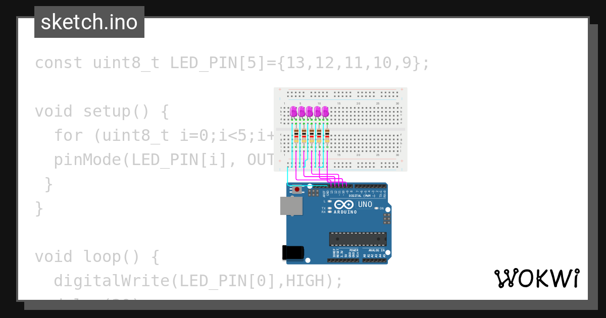 Jumat 27 Okt 2023 5 Led Wokwi Esp32 Stm32 Arduino Simulator 5424