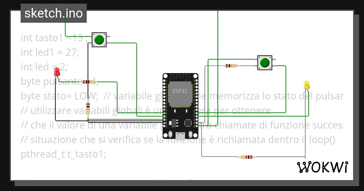 es doppio bottone petruccelli - Wokwi ESP32, STM32, Arduino Simulator