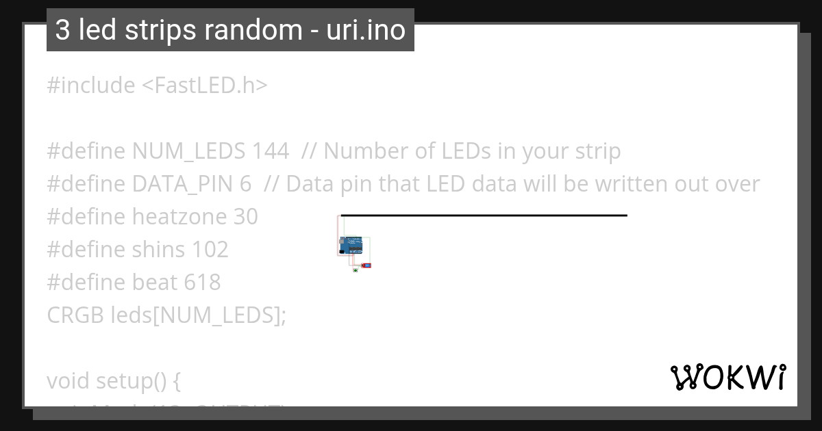 3 led strips random - uri.ino Copy (2) - Wokwi ESP32, STM32, Arduino Simulator
