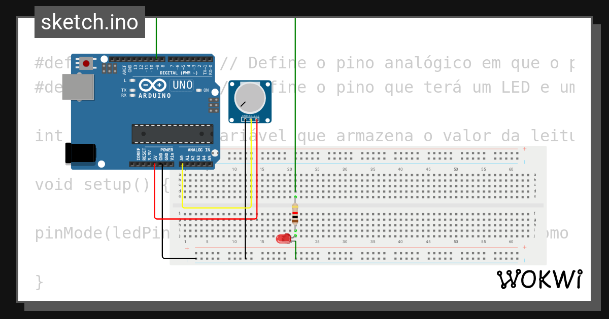 10 Leds Controlados Por Potenciômetro Wokwi Esp32 Stm32 Arduino Simulator 1511