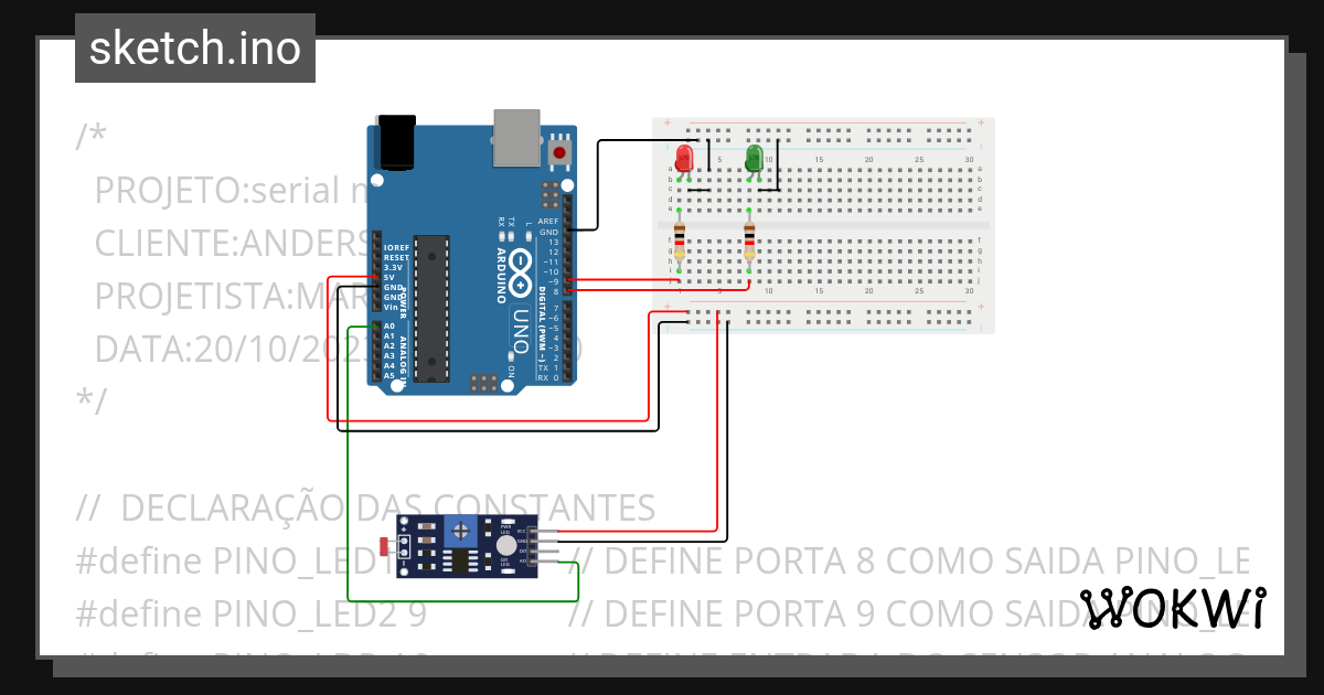 serial monitor 2 led - Wokwi ESP32, STM32, Arduino Simulator