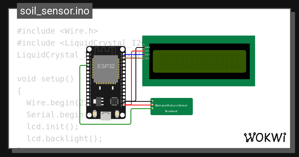 Biomass Moiture Sensor G5 Wokwi Esp32 Stm32 Arduino Simulator