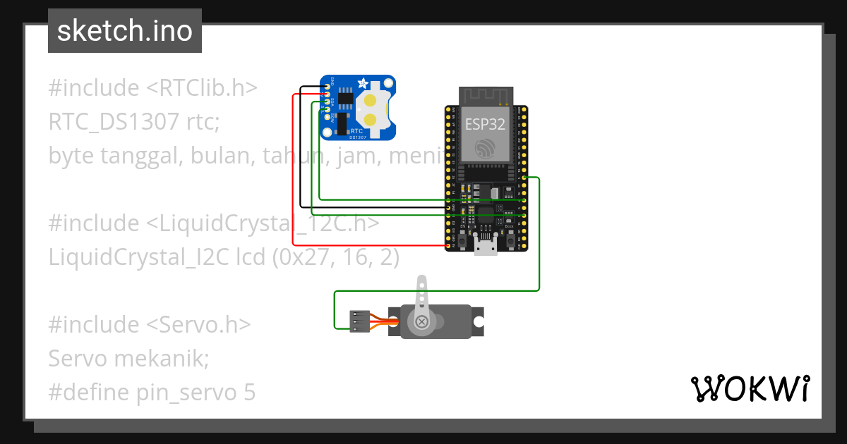 Pakan Otomatis Wokwi Esp32 Stm32 Arduino Simulator