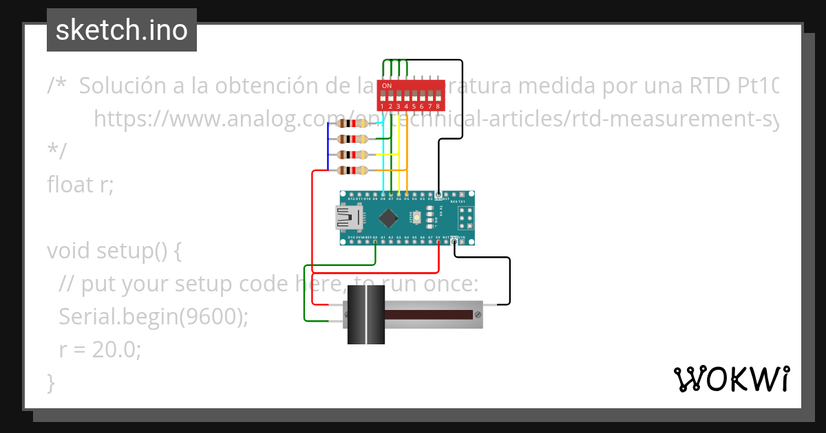 RTD pt100 - Wokwi ESP32, STM32, Arduino Simulator