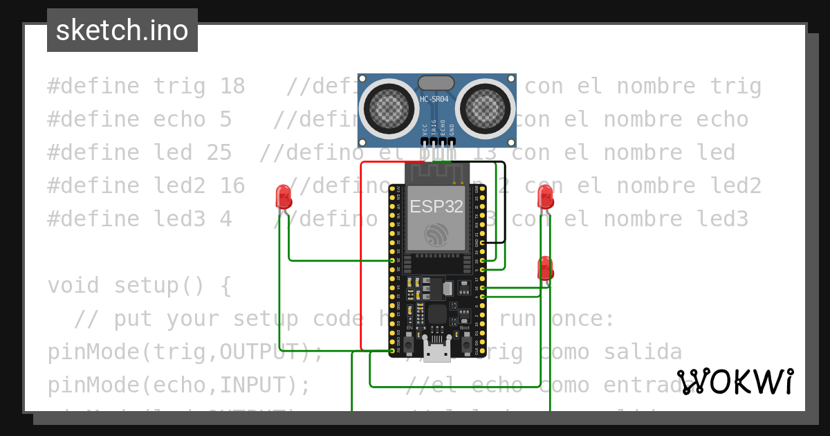 Ultra Sonico Esp32 Wokwi Esp32 Stm32 Arduino Simulator