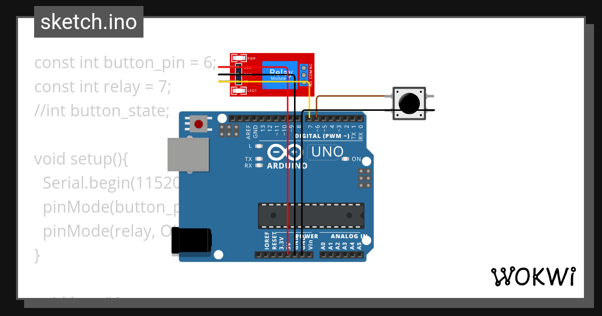 Relay_Button - Wokwi ESP32, STM32, Arduino Simulator