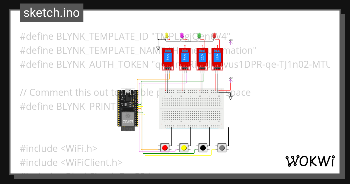 ESP 32 home automation - Wokwi ESP32, STM32, Arduino Simulator