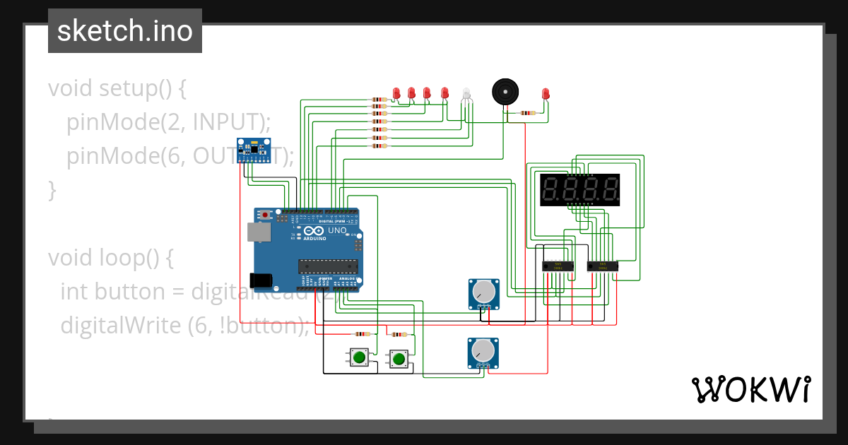 Microkomputertechnik_Knopf bringt LED zum leuchten - Wokwi ESP32, STM32, Arduino Simulator