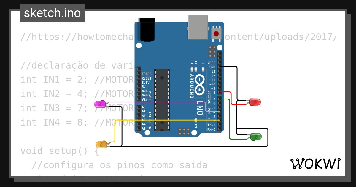Carrinho Wokwi Esp32 Stm32 Arduino Simulator