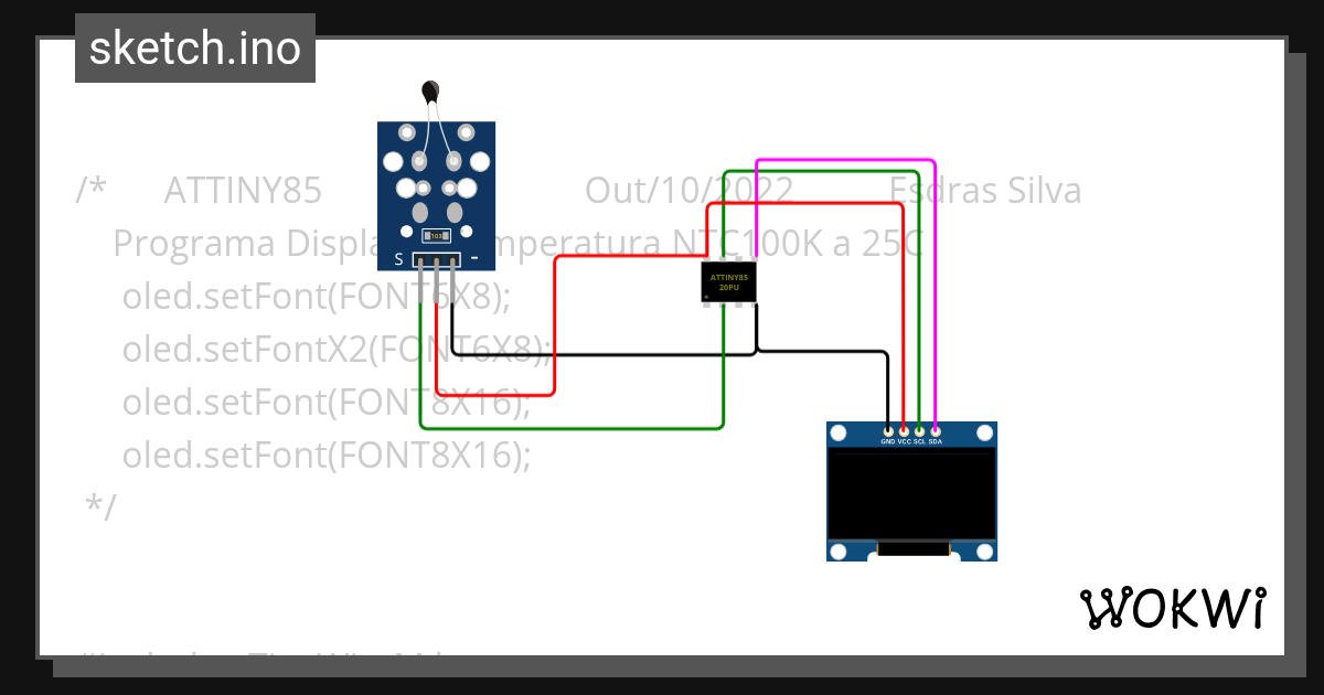 ATTINY85 OLED I2C Copy - Wokwi ESP32, STM32, Arduino Simulator