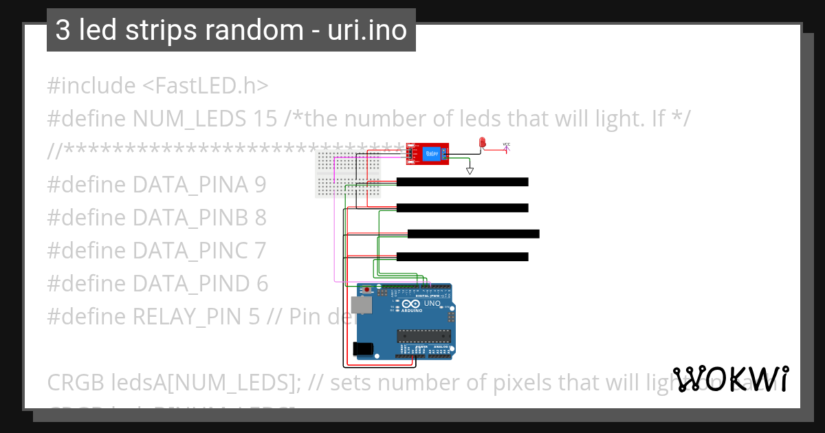 3 Led Strips Random O Copy Wokwi Esp32 Stm32 Arduino Simulator
