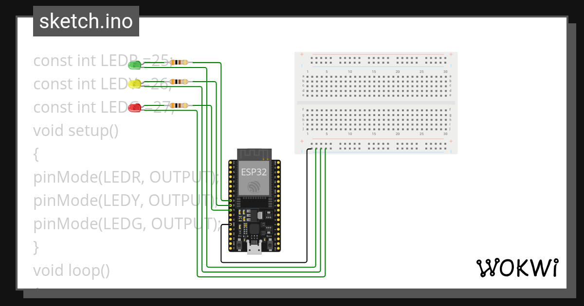 traffic light - Wokwi ESP32, STM32, Arduino Simulator