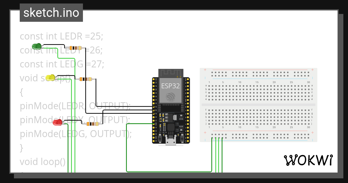 traffic light - Wokwi ESP32, STM32, Arduino Simulator
