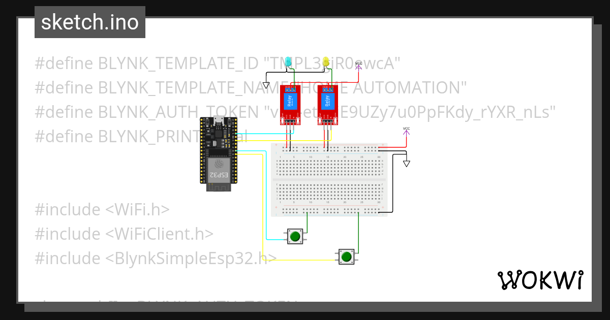 HOME AUTOMATION ESP32 - Wokwi ESP32, STM32, Arduino Simulator