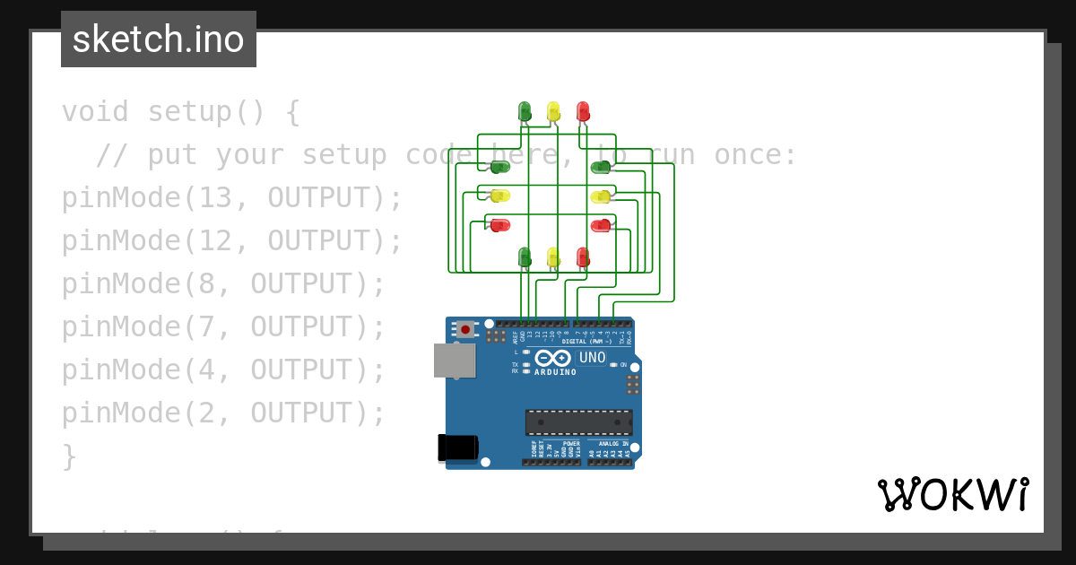 ไฟจราจร 2 Wokwi Esp32 Stm32 Arduino Simulator 