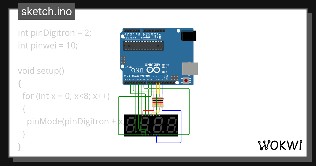 数码管显示2019 Wokwi Esp32 Stm32 Arduino Simulator