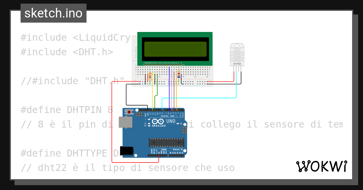 Lezione 5 Lcd Temp Umid Wokwi Esp32 Stm32 Arduino Simulator 8858